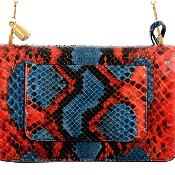 Versace | Bags | Versace Tribute Python Leather Shoulder Handbag | Poshmark